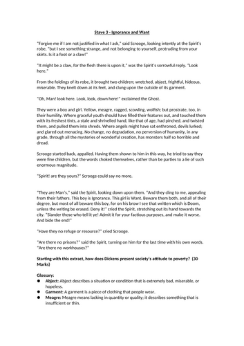 A Christmas Carol - Stave 3: Ignorance and Want | Teaching Resources