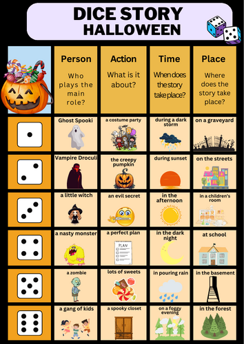 Dice Story - Sherlock Holmes + Template and Word Bank | Teaching Resources