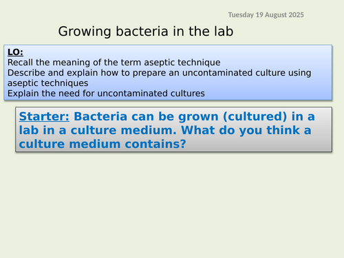 KS4 Year 9 - Medical - Required Practical Bacterial growth (BIO ONLY ...