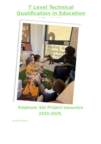 Employer Set Project Guidance | Teaching Resources