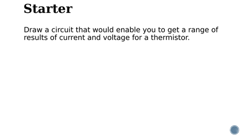 KS4 Year 10 - Electricity - Series Circuits | Teaching Resources