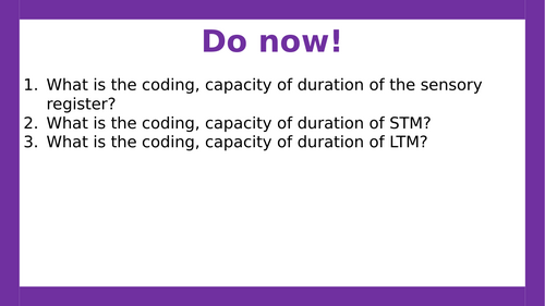 AQA A-level Psychology: Working Memory Model. (Lesson 4 of Memory ...