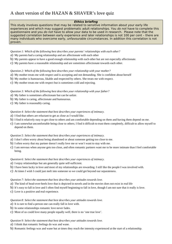 AQA A-level Psychology: Effects of Attachment on Later Relationships ...