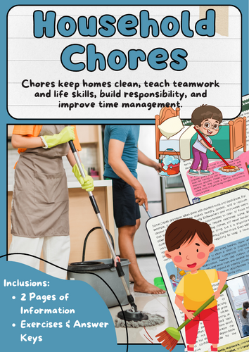 Household Chores: Responsibility, Family, and Life Skills | Teaching ...