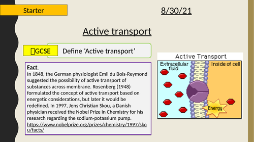 AQA A-Level New specification 3.2.3 Active Transport | Teaching Resources