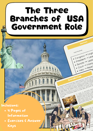 Three Branches of US Government: Roles and Powers | Teaching Resources