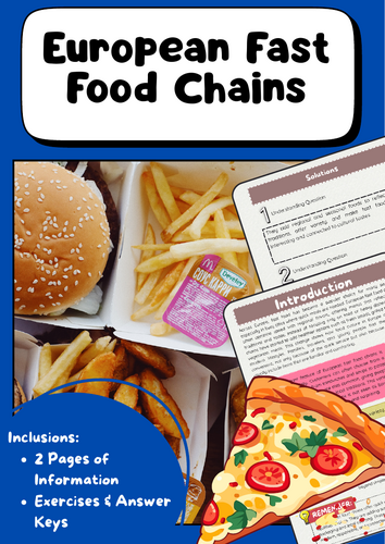 European Fast Food Chains: Variety, Culture, Sustainability | Teaching ...