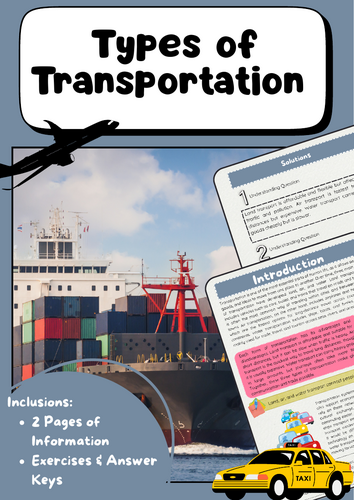 Types of Transportation: Land, Air, Water | Teaching Resources