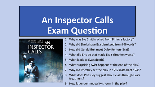 An Inspector Calls - Exam Question | Teaching Resources