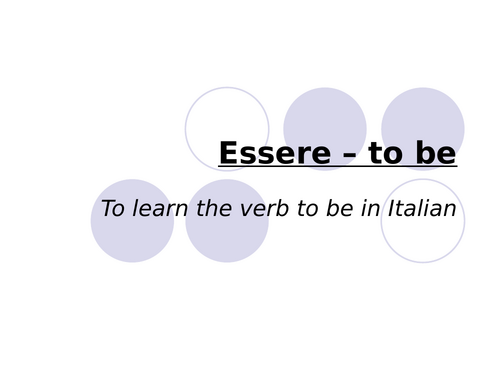 Essere - verb to be in Italian | Teaching Resources