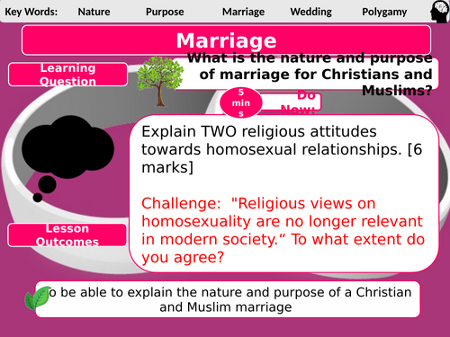 AQA Relationships and Family L5- Marriage | Teaching Resources