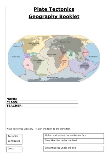 Complete Plate Tectonics Study Booklet – 27 Pages of Engaging Geography ...
