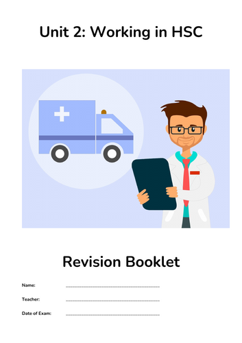 BTEC Nationals Health and Social Care - Unit 2 - Exam Revision Booklet | Teaching Resources