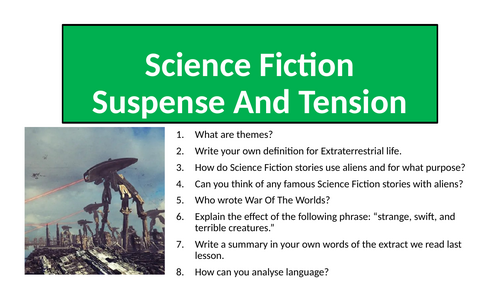 Science Fiction - Suspense and Tension (War Of The Worlds) | Teaching ...