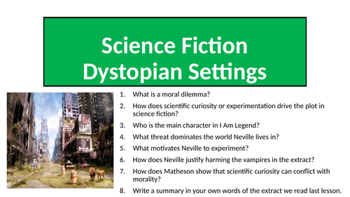 Science Fiction - Dystopian Settings (I Am Legend) | Teaching Resources