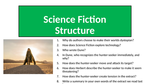 Science Fiction - Dune (Structure) Assessment Prep and Assessment ...
