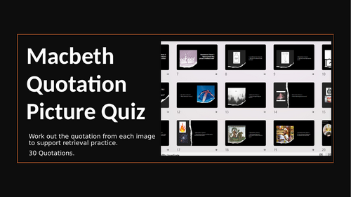 Macbeth Picture Quotation Quiz | Teaching Resources