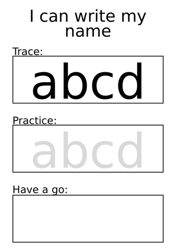 Name writing practice sheet - editable | Teaching Resources