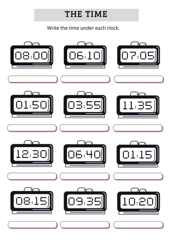 Telling the Time Worksheets | Digital and Analog Clocks | O’Clock and ...