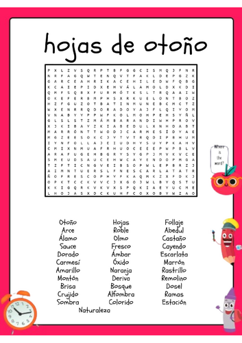 Sopa de Letras de Hojas de Otoño | Teaching Resources