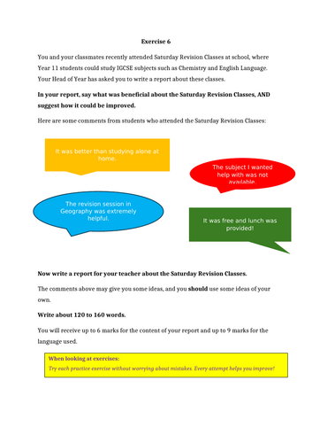 IGCSE ESL Report Writing Made Easy: Paper 2, Exercise 6 | Teaching ...