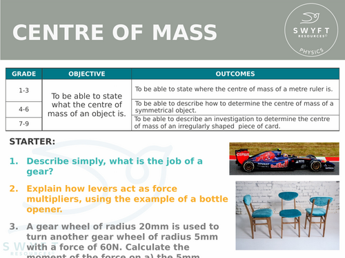NEW AQA GCSE (2016) Physics - Centre of Mass | Teaching Resources