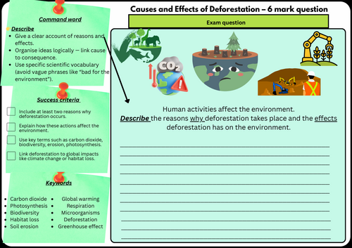 Deforestation – Causes and Environmental Effects GCSE Biology 6 mark ...