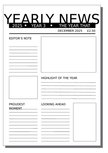 Newspaper template- Free | Teaching Resources