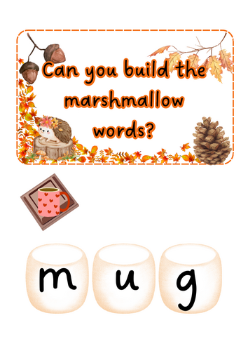Autumn - Marshmallow CVC words | Teaching Resources
