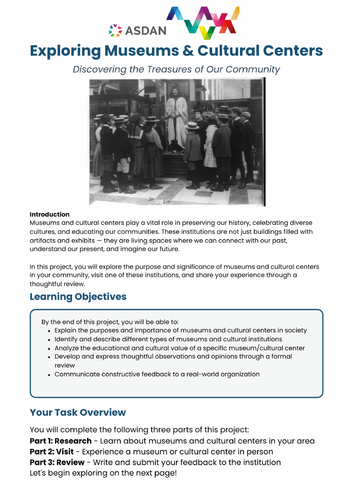 ASDAN History - Local Museum and Cultural Center Exploration Project ...