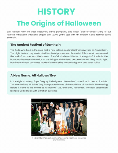 The History and Traditions of Halloween | Teaching Resources