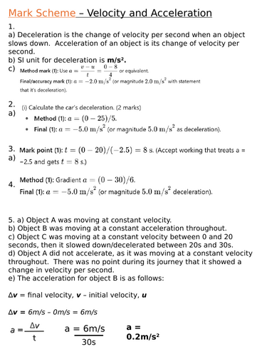 NEW AQA GCSE (2016) Physics - Velocity and acceleration | Teaching ...
