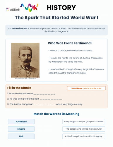 ASDAN History - The Assassination of Archduke Franz Ferdinand ...