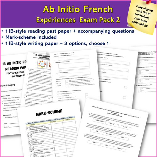 IB Ab Initio French Exam Pack - Experiences | Teaching Resources