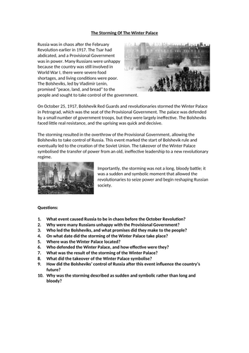 Russian Revolution - The Storming Of The Winter Palace Context ...