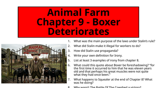 Animal Farm - Chapter 9 (Boxer Deteriorates) | Teaching Resources