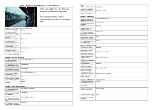 Paper 1 Question 5 Guided Writing Frame | Teaching Resources