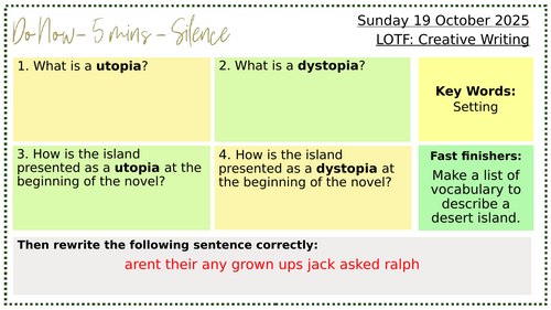 Lord of the Flies Creative Writing | Teaching Resources