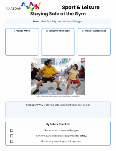 ASDAN Life Skills - Sport and Leisure - Gym Safety | Teaching Resources