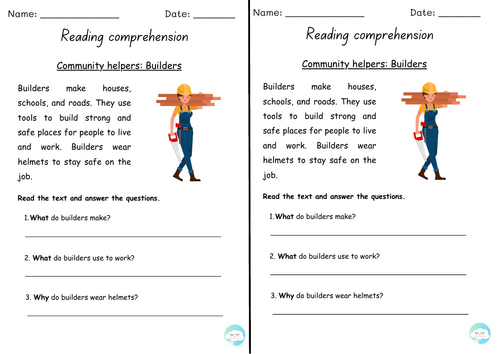Community Helpers Reading Comprehension Pack – KS1 | Teaching Resources