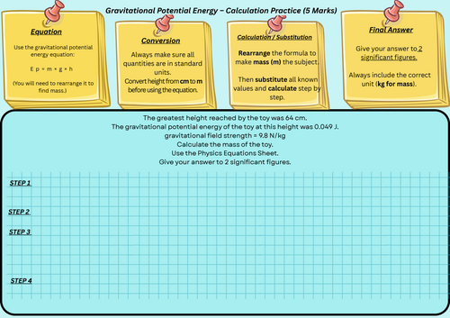 Gravitational Potential Energy – GCSE Physics 1 Calculation Practice (6 ...