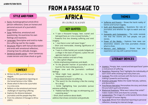 A Passage to Africa George Alagiah Summary | Teaching Resources