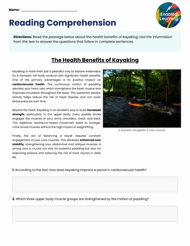 Year 6 SATS Style Comprehension based on Kayaking | Teaching Resources