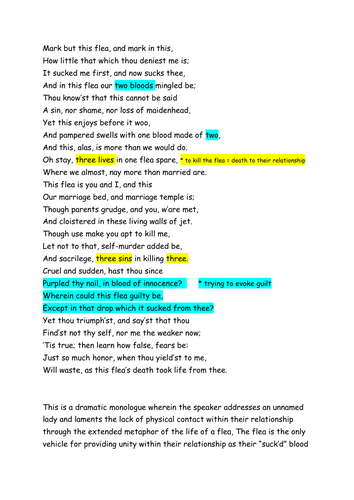 A LEVEL ENGLISH LITERATURE analysis of John Donne's "The Flea ...