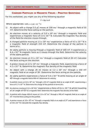 Edexcel A Level Physics - Fields Worksheets | Teaching Resources