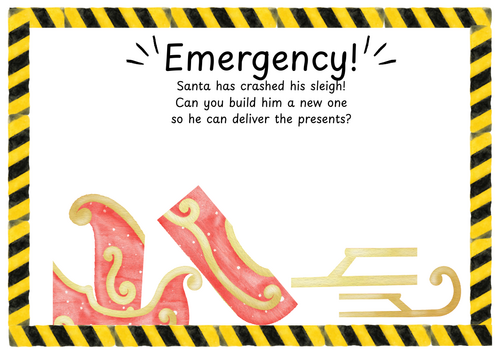 Christmas construction/ workshop area sleigh challenge | Teaching Resources
