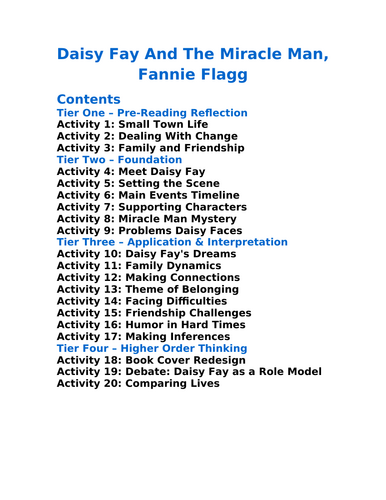 Daisy Fay And The Miracle Man Fannie Flagg - 20 Differentiated ...