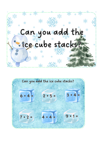 Winter.- Ice cube adding stack | Teaching Resources