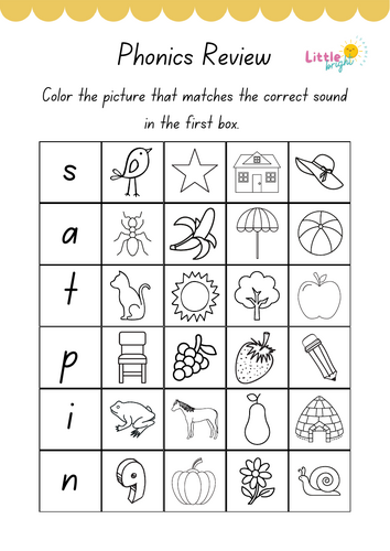 SATPIN Phonics Review Worksheet – EYFS / KS1 Early Reading & Sound ...