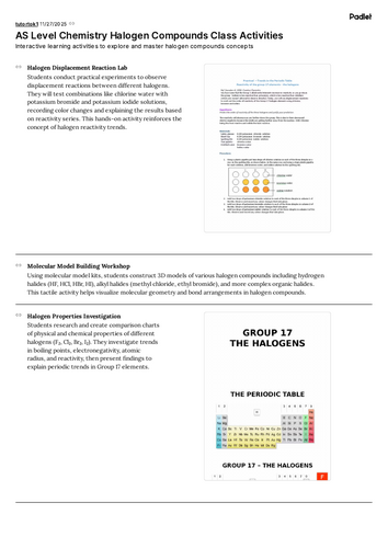 Cambridge AS Level Chemistry - Unit 15 Halogen Compounds FREE ...